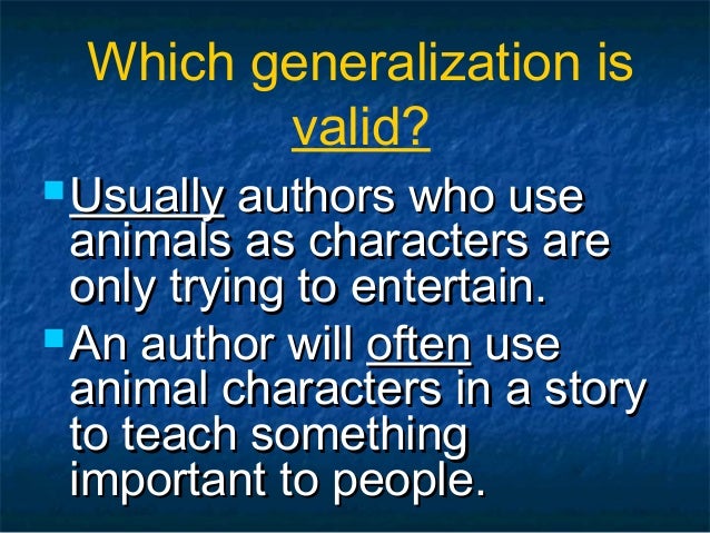 Making Generalizations