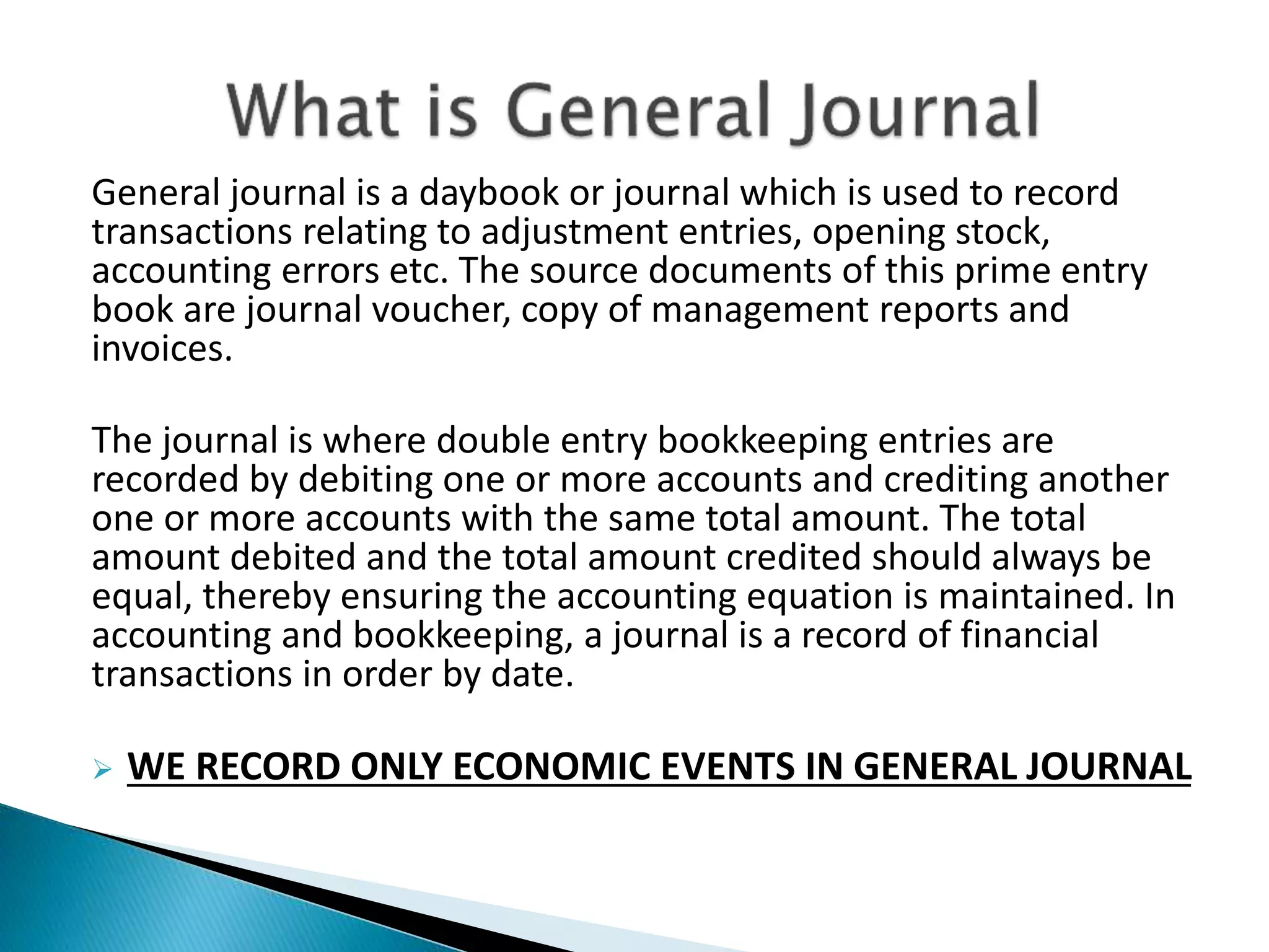 General journal by Yasir Ahmed Siddiqui | PPTX