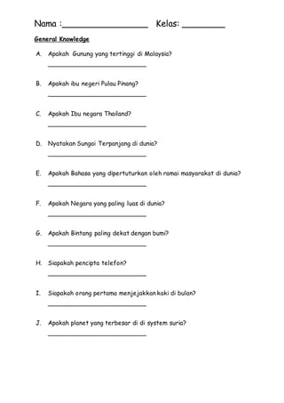 General knowledge 2 | PDF