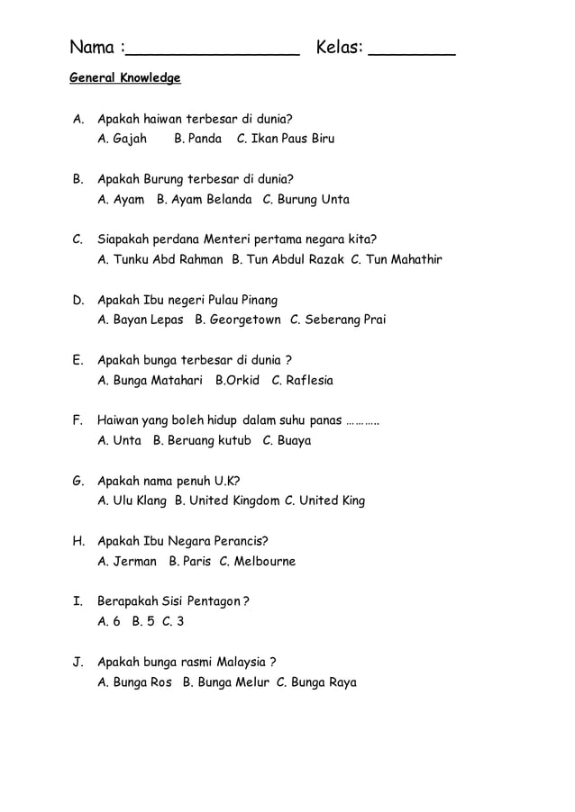 General knowledge 2 | PDF