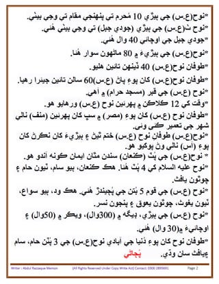 General knowledge about prophets of islam in sindhi (educate sindh) | PDF