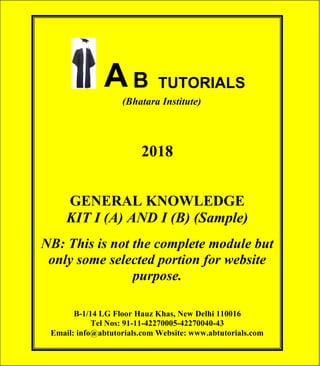 General Knowledge for CLAT 2018 | PDF