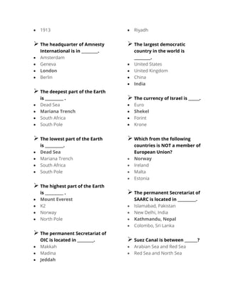 General Knowledge MCQs | PDF