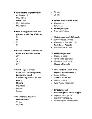 General Knowledge MCQs | PDF