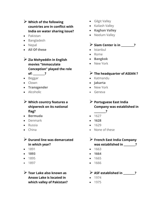 General Knowledge MCQs | PDF