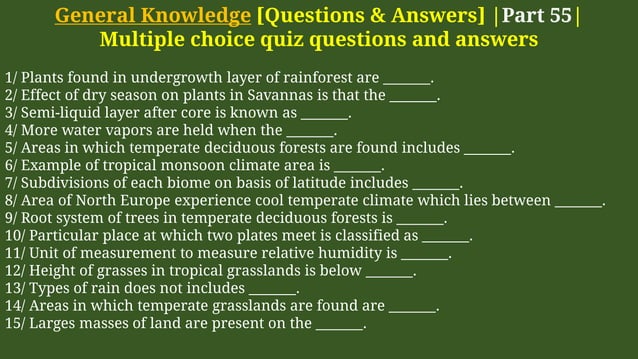 General Knowledge [Questions & Answers] | Part 55 | | PDF