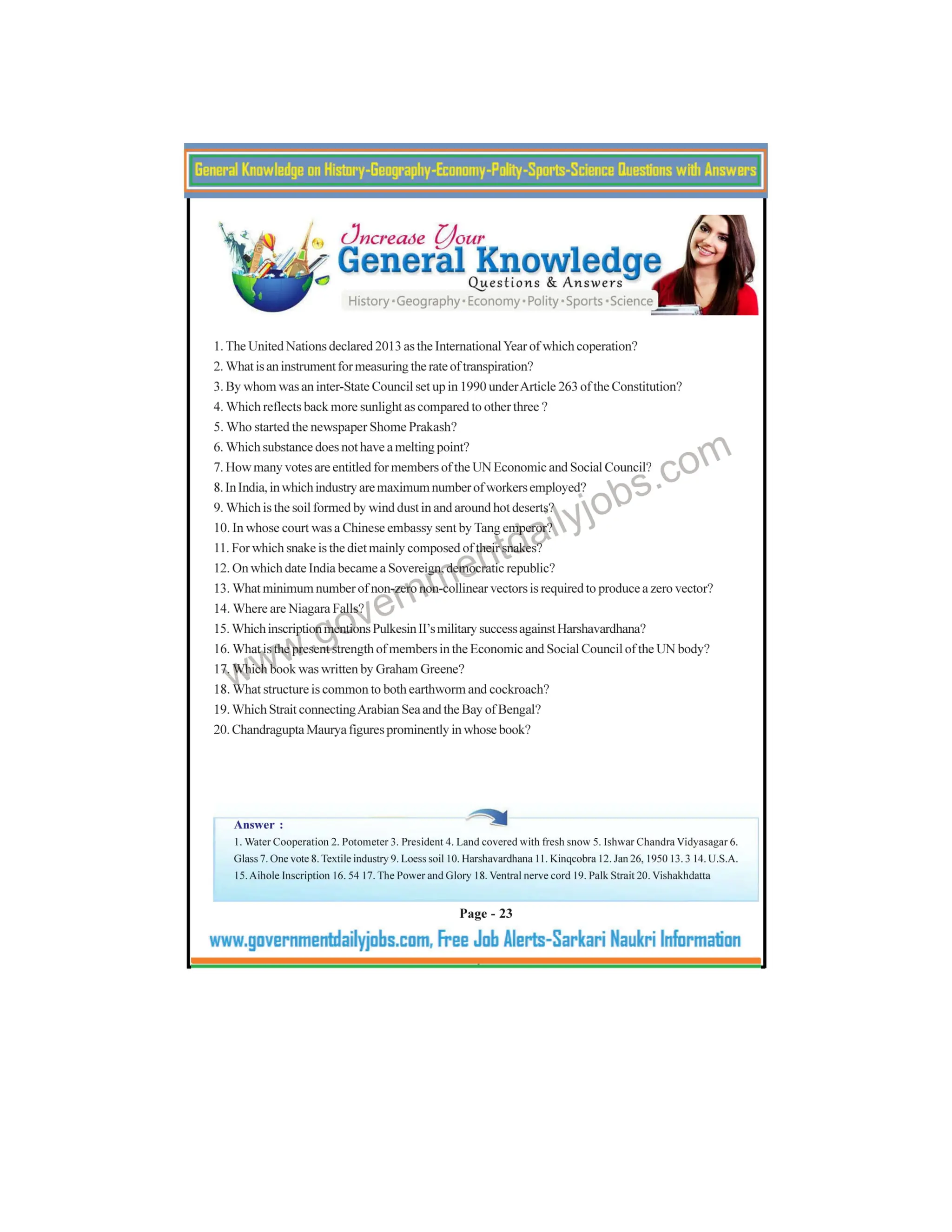General Knowledge Questions with Answers-1.pdf | Education