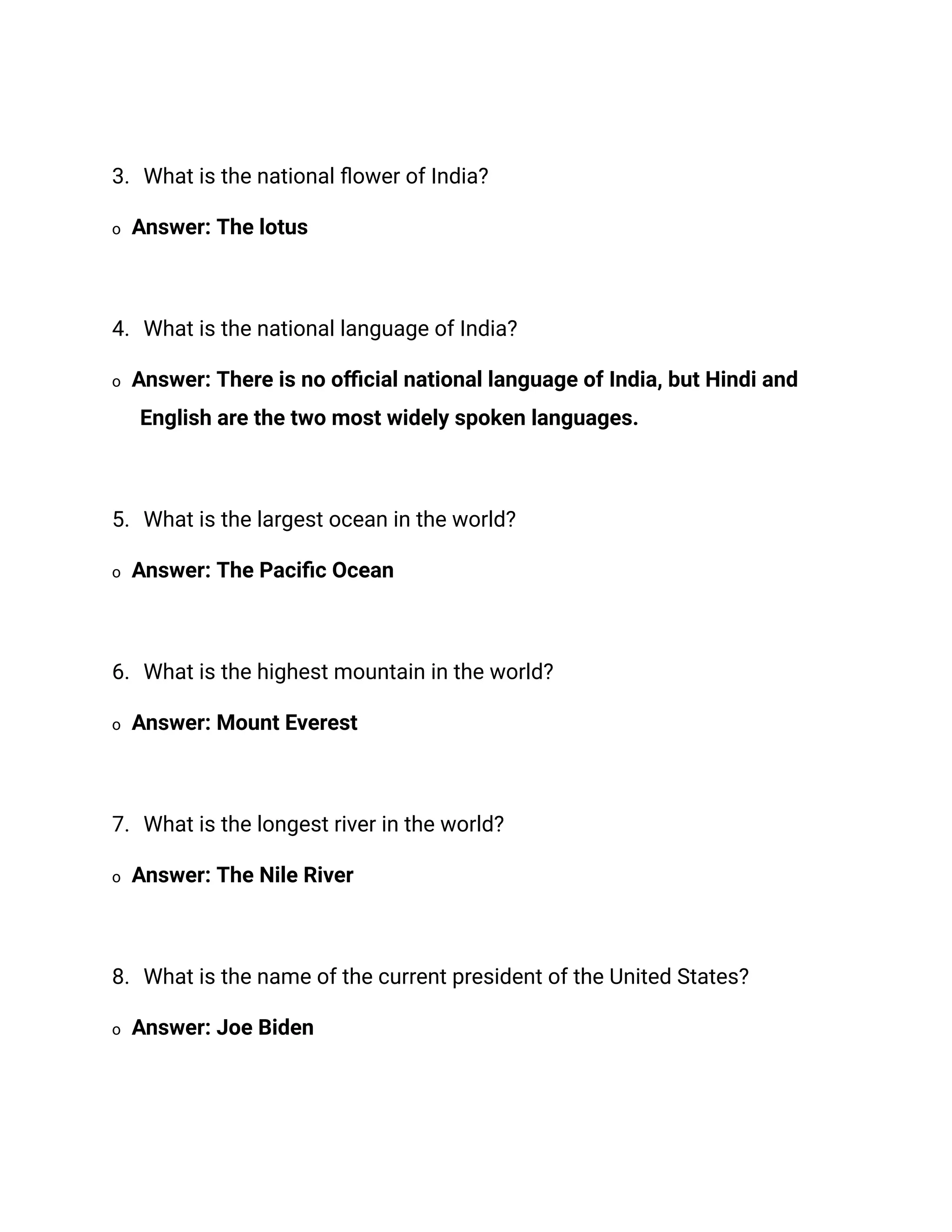 General Knowledge Questions with Answers-1.pdf | Education