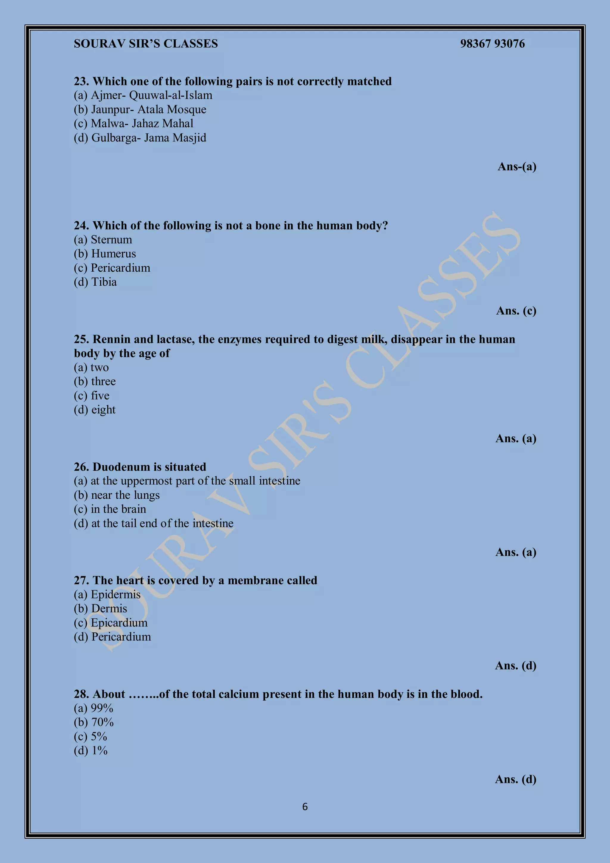 General Knowledge Paper III Questions With Solution | Sourav Sir's ...