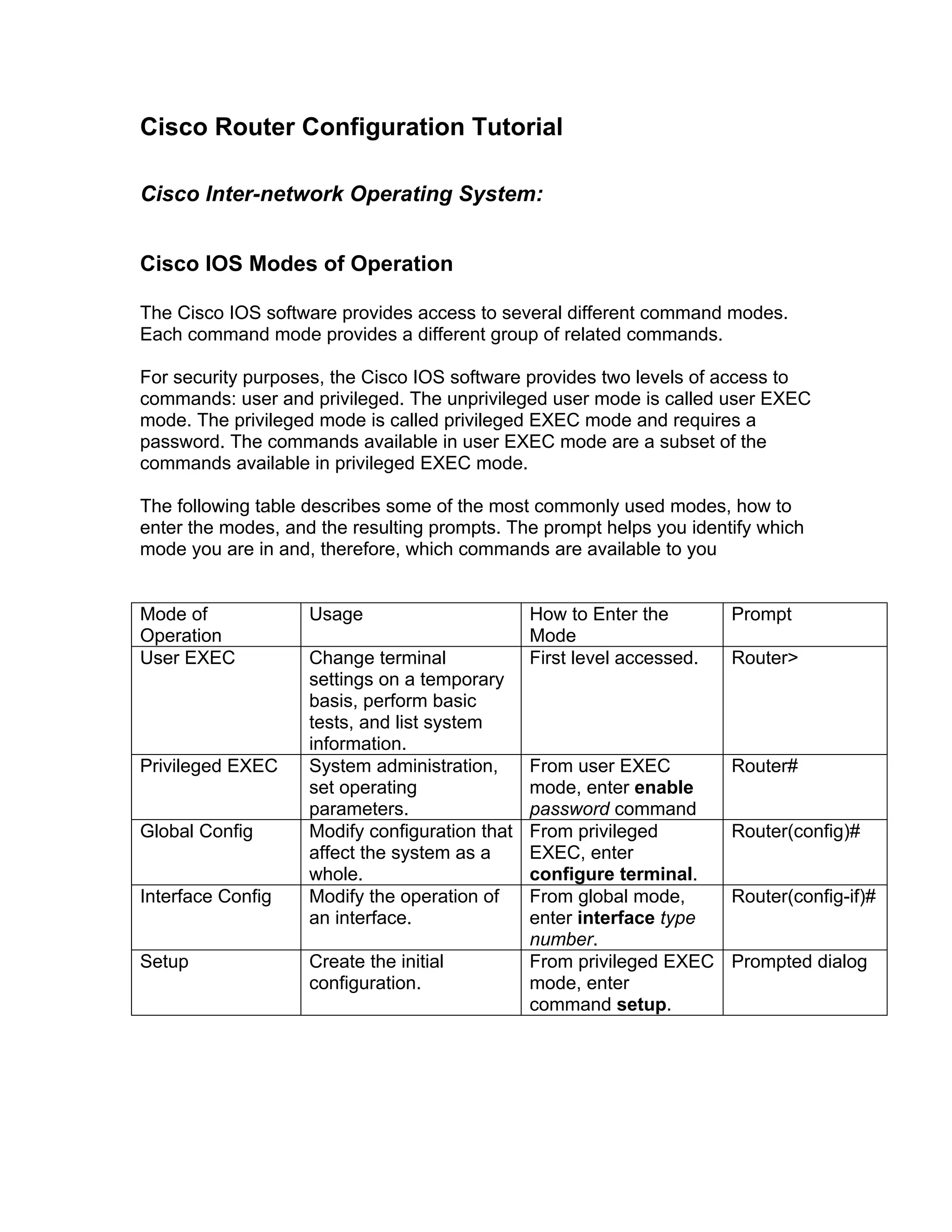 General lab documentation~cisco router configuration | PDF