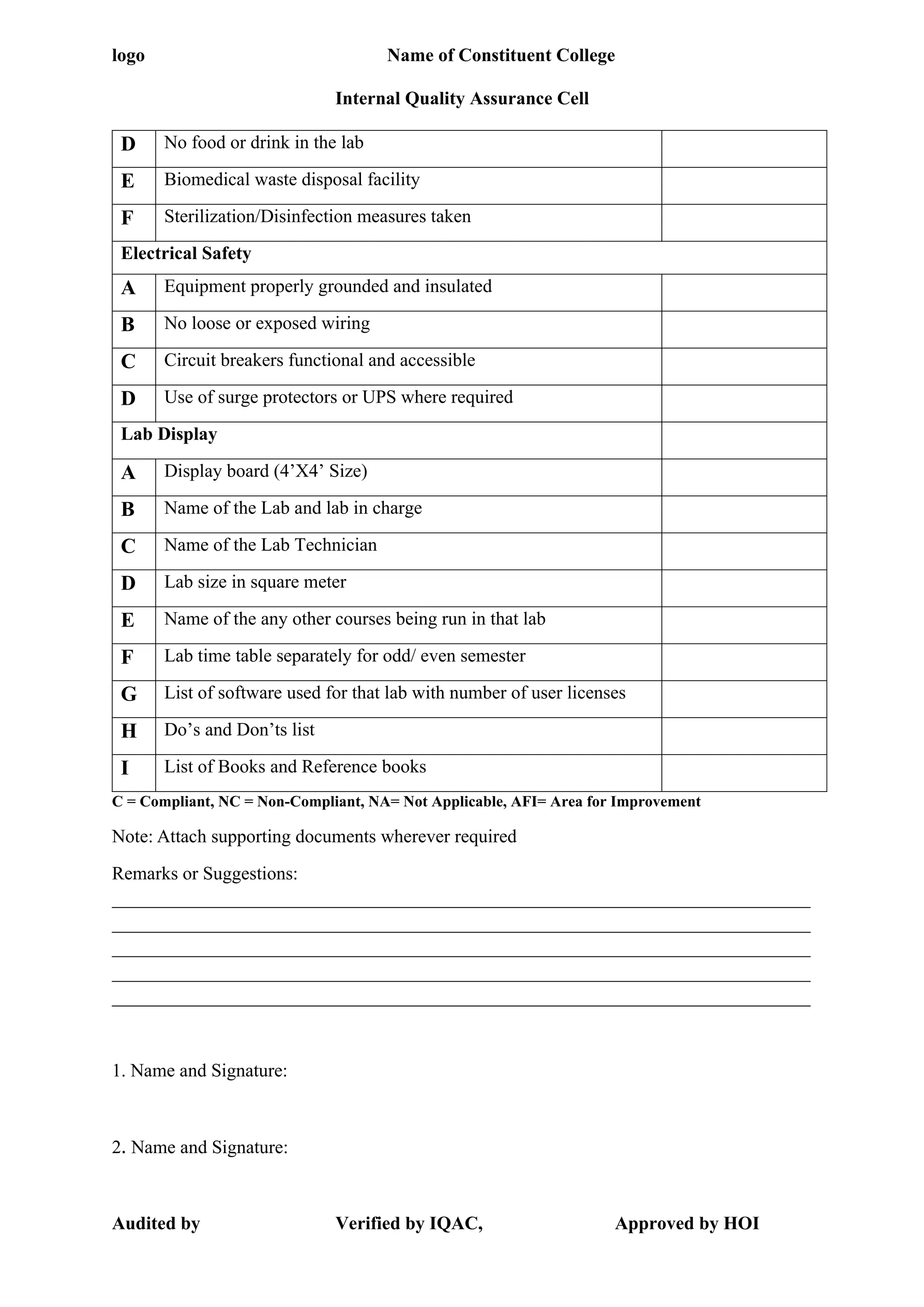 Generahhhl Laboratory Audit Checklist.docx