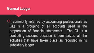 COMPONENTS OF A GENERAL LEDGER AND ITS PROCEDURE | PPT