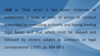 General Legal Concepts in Nursing | PPTX | Law