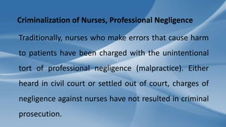 General Legal Concepts in Nursing | PPTX | Law