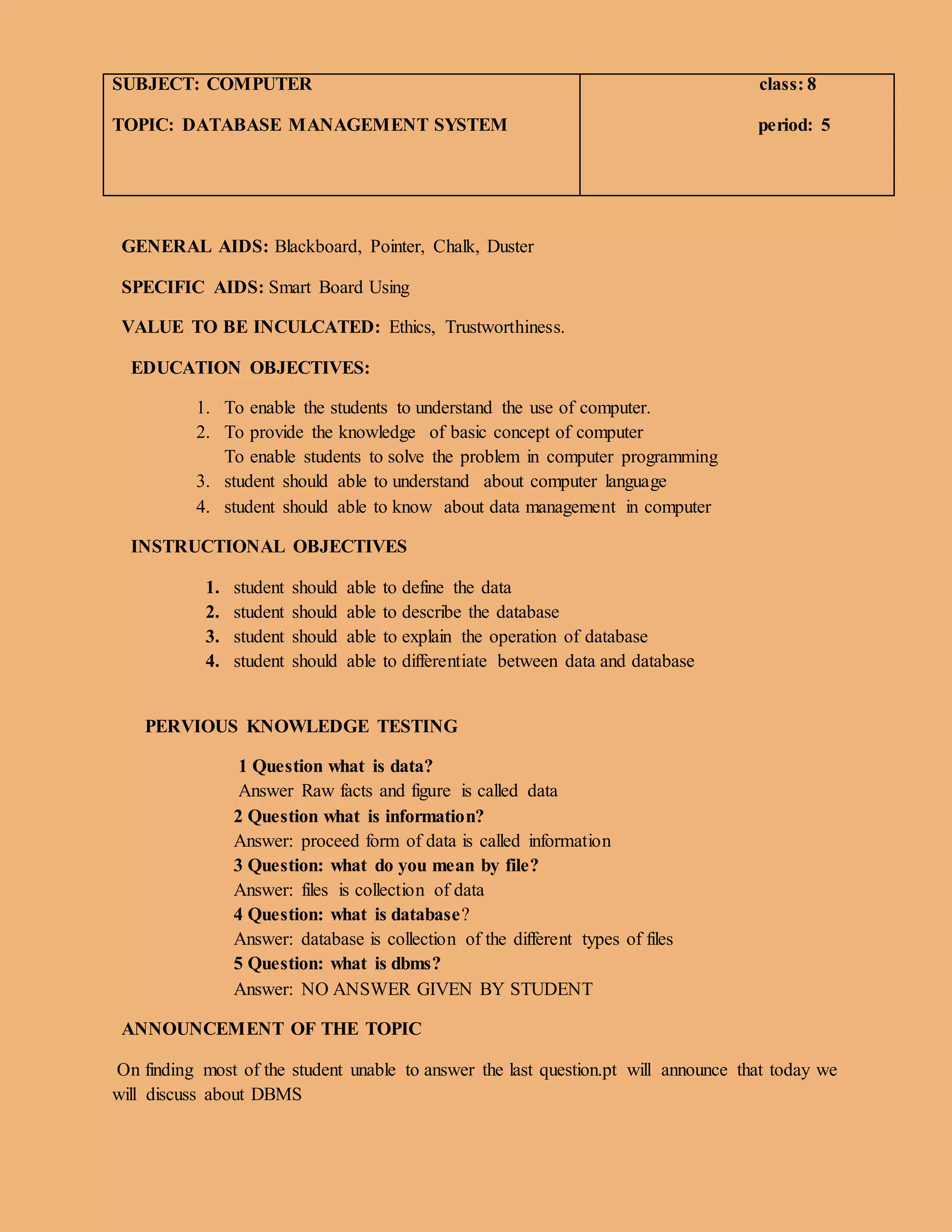 ict lesson plan | DOCX