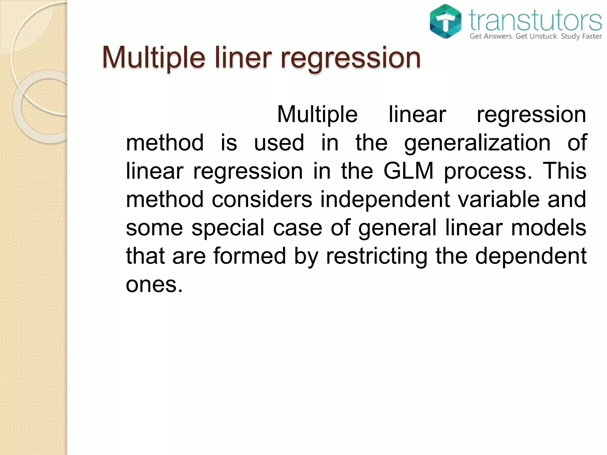 General Linear Model | Statistics | PPTX