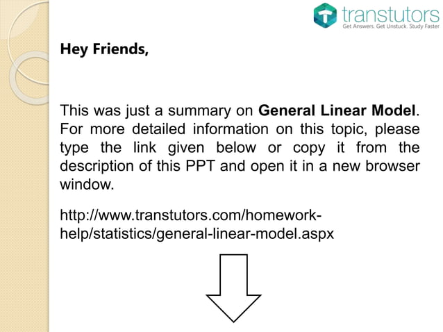 General Linear Model | Statistics | PPTX