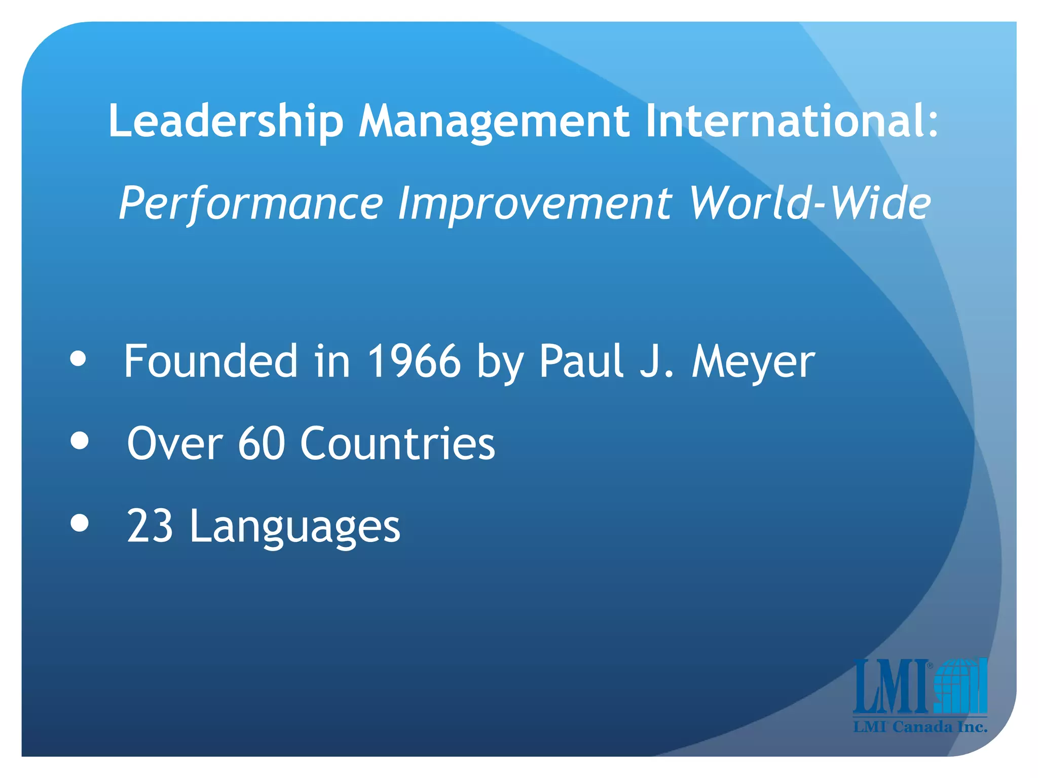 LMI Canada Information Presentation | PPT