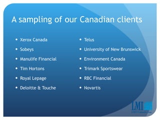 LMI Canada Information Presentation | PPT | Business | Business and Finance