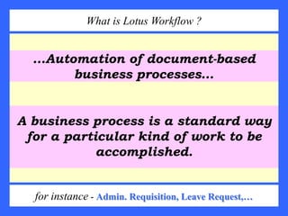 General Lotus Workflow Manual. slide.ppt