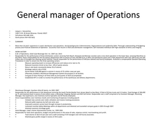 General manager of operations | PPTX | Logistics | Business