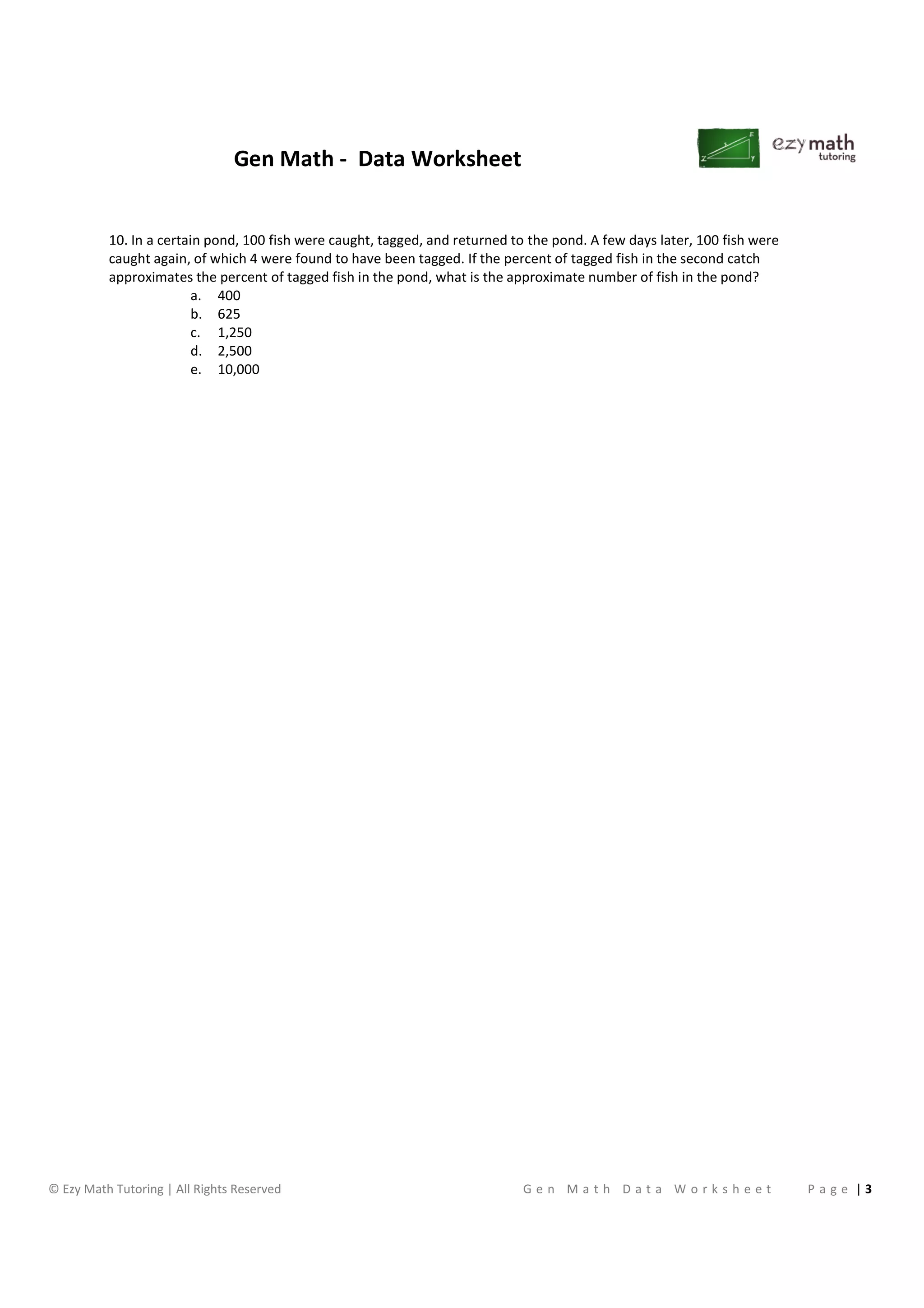 General math data worksheet | PDF