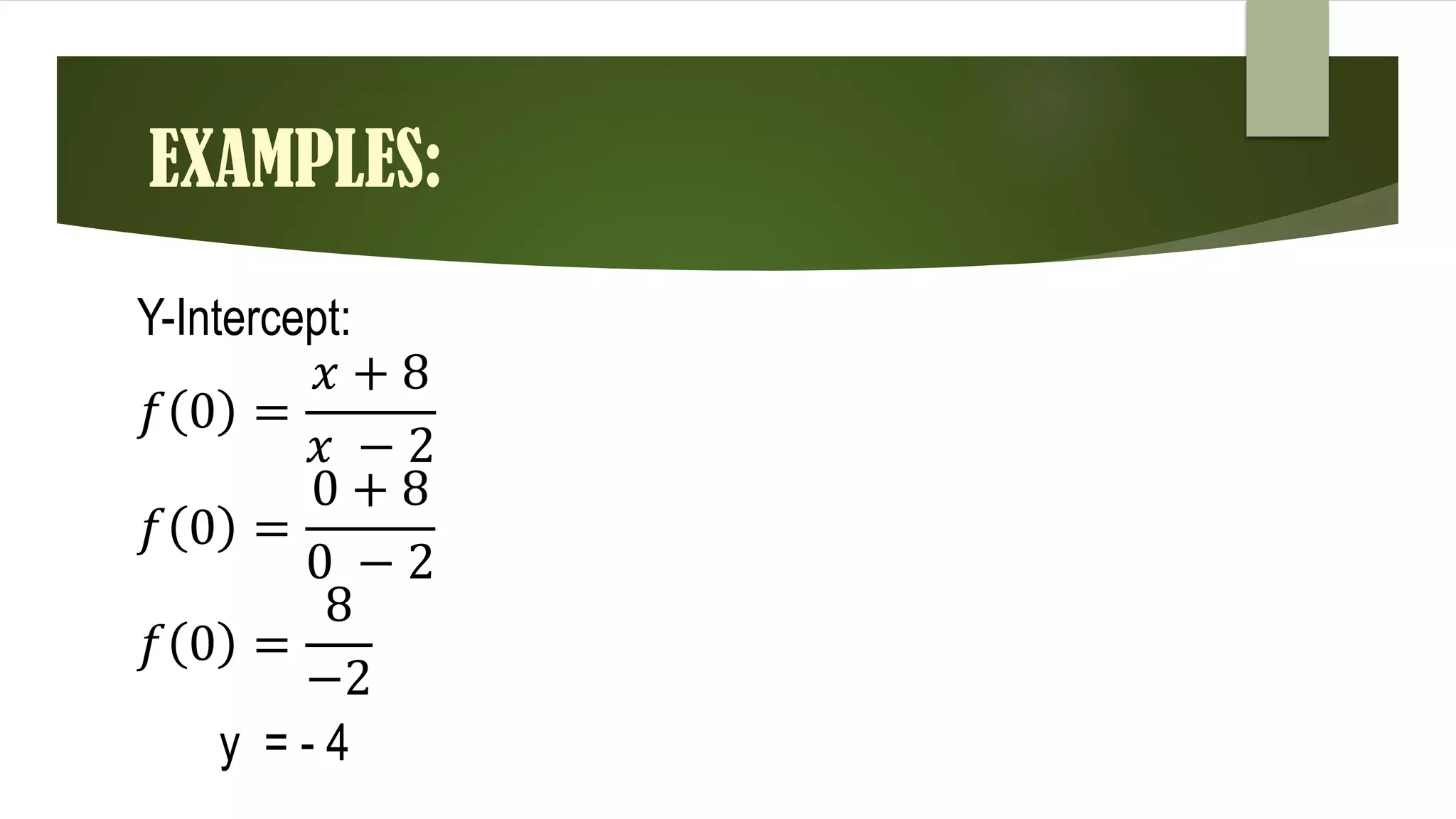 General Mathematics - Intercepts of Rational Functions | PDF