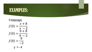 General Mathematics - Intercepts of Rational Functions | PDF