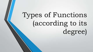 General Mathematics - Representation and Types of Functions | PPTX
