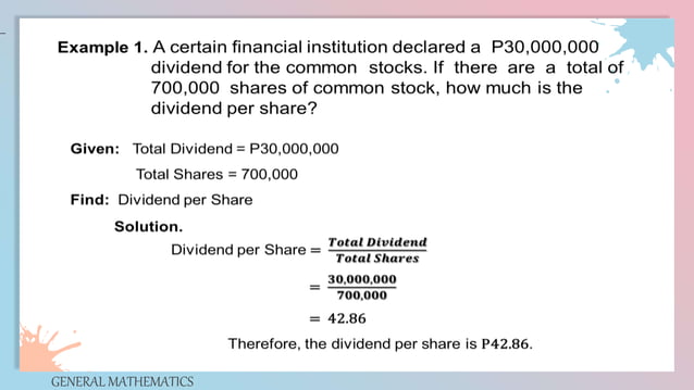 General Mathematics Group 8.pptx | Stocks and Bonds | Personal Investing