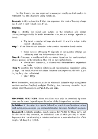PIECEWISE FUNCTION | PDF