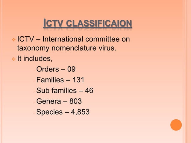 classification of virus :LHT,HOLMES,BALTIMORE,ICTV | PPTX | Biological ...
