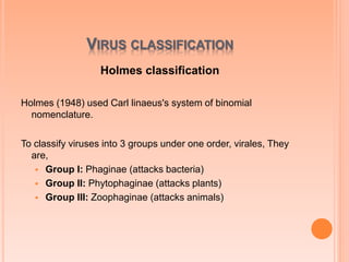 classification of virus :LHT,HOLMES,BALTIMORE,ICTV | PPTX