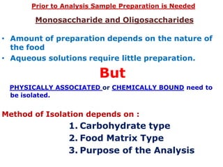 General methods for analysis of food carbohydrates | PDF