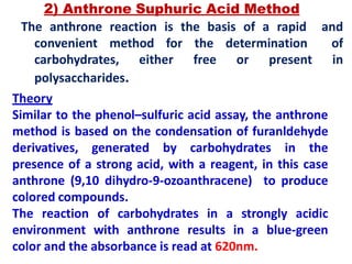 General methods for analysis of food carbohydrates | PDF