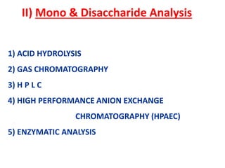 General methods for analysis of food carbohydrates | PDF