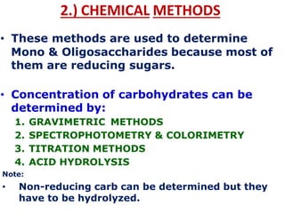 General methods for analysis of food carbohydrates | PDF