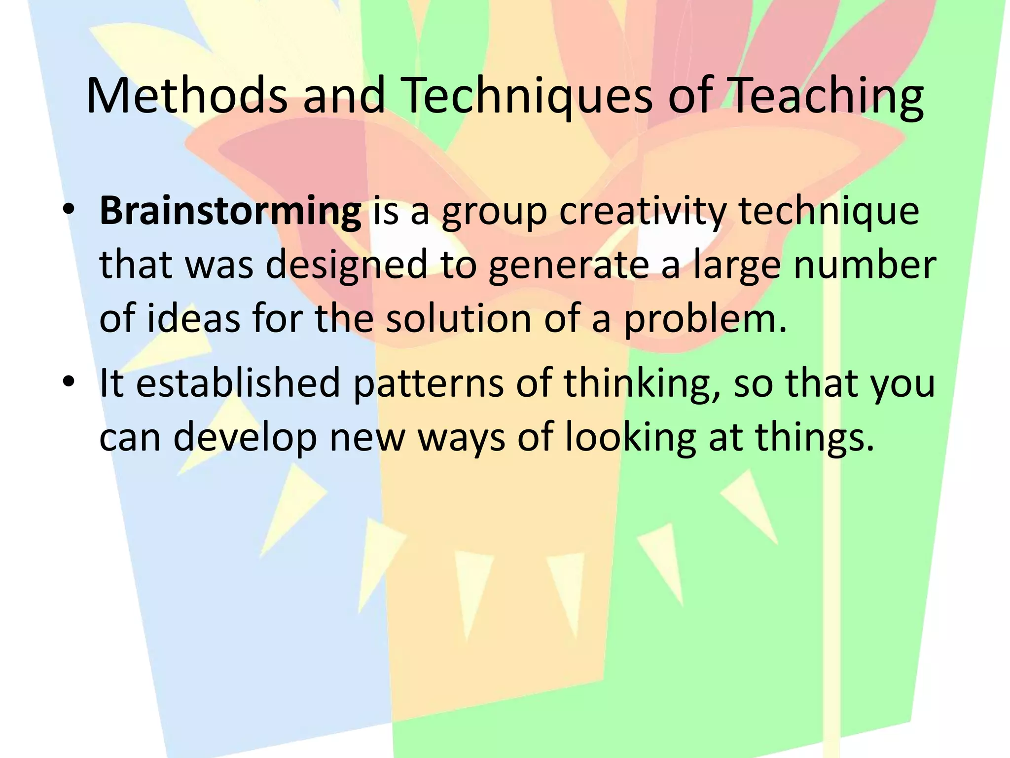 General methods, strategy and techniques of teaching | PPTX