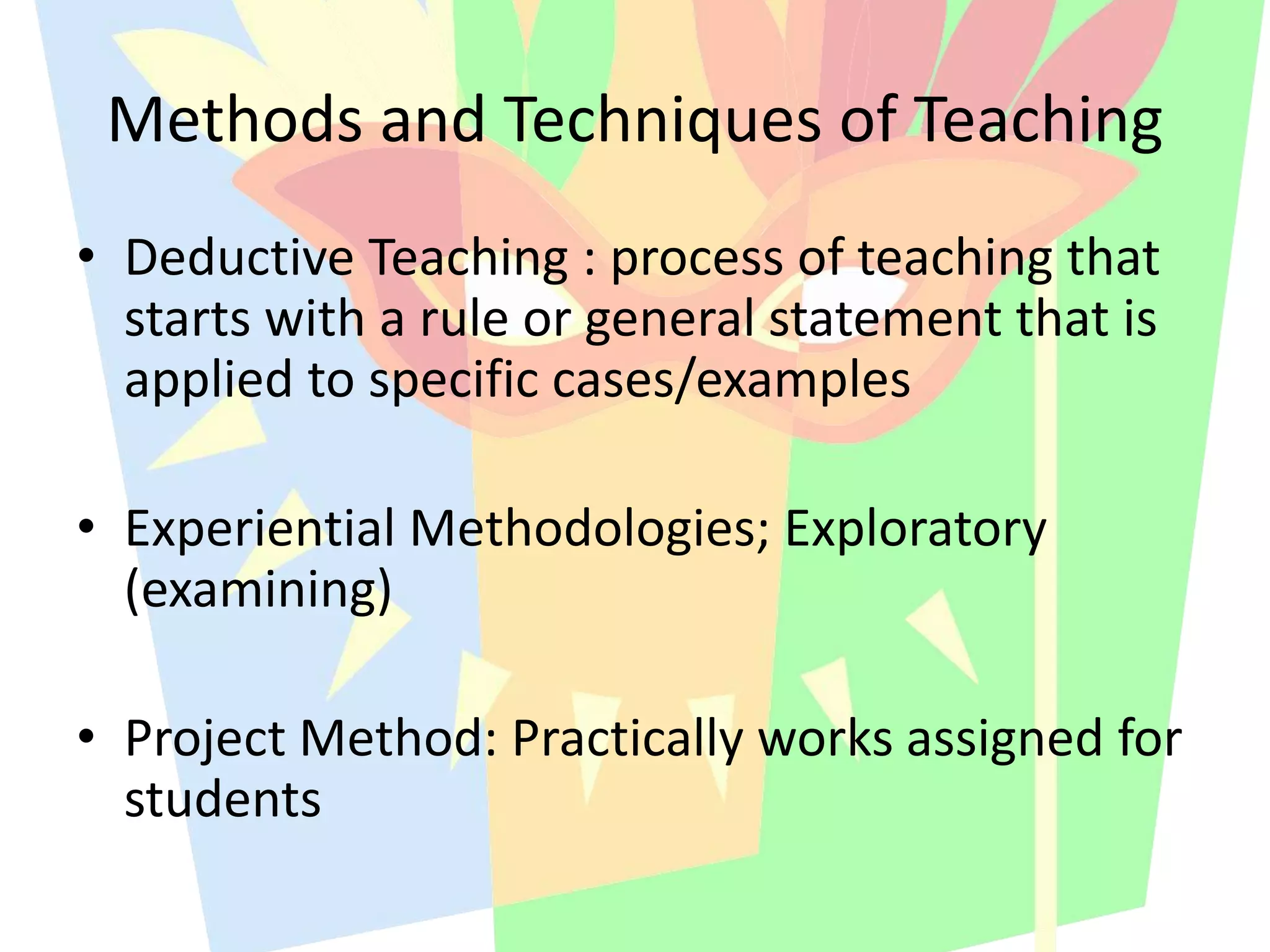 General methods, strategy and techniques of teaching | PPTX