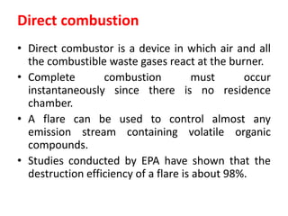 General methods to control gaseous pollutants | PPTX