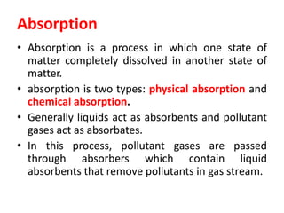 General methods to control gaseous pollutants | PPTX