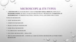 General microbiology-Microscope and its types, Classifications of ...