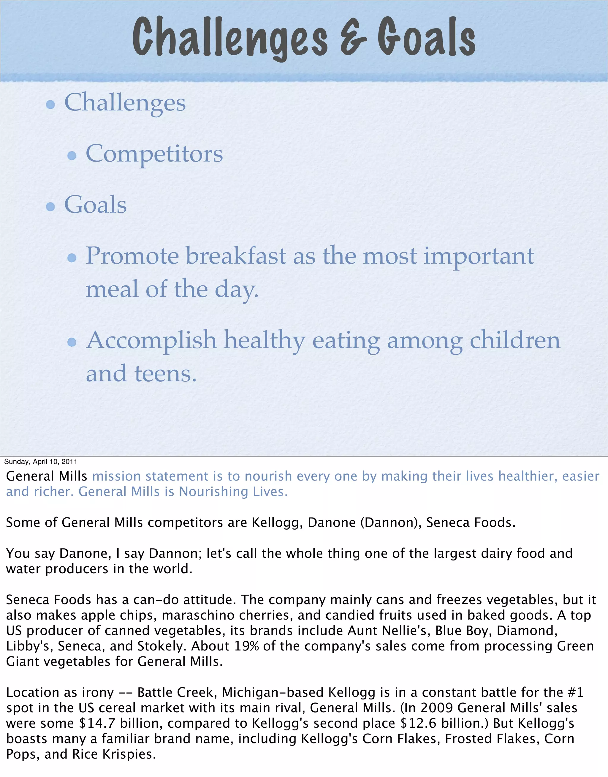 General mills presentation | PDF