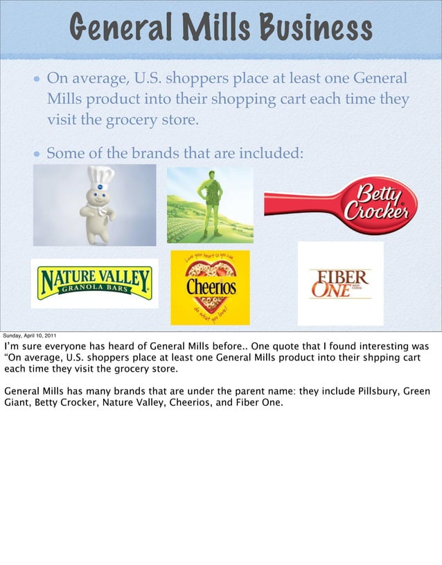 General mills presentation | PDF | Grocery Shopping | Shopping