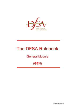Dubai Financial Services Authority - General Module (GEN) | PDF