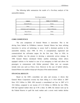 General motors Strategic Mangement | DOCX