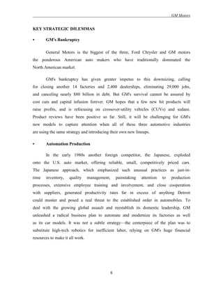 General motors Strategic Mangement | DOCX