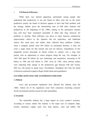 General motors Strategic Mangement | DOCX