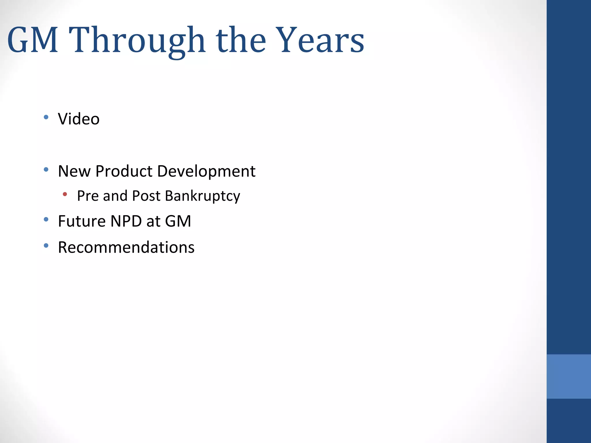 General Motors New Product and Process Innovation | PPT