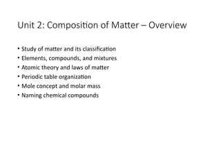 Composition of Matter and Foundational Chemical Reactions | PPTX